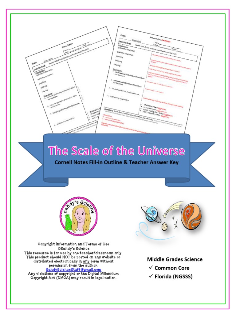 Cornell Notes Fill-In Outline & Teacher Answer Key: Common Core Florida ...