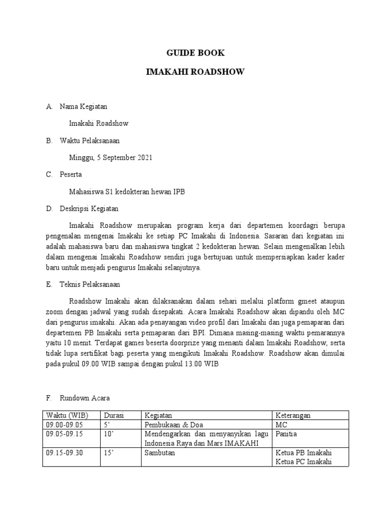 Imakahi Roadshow | PDF