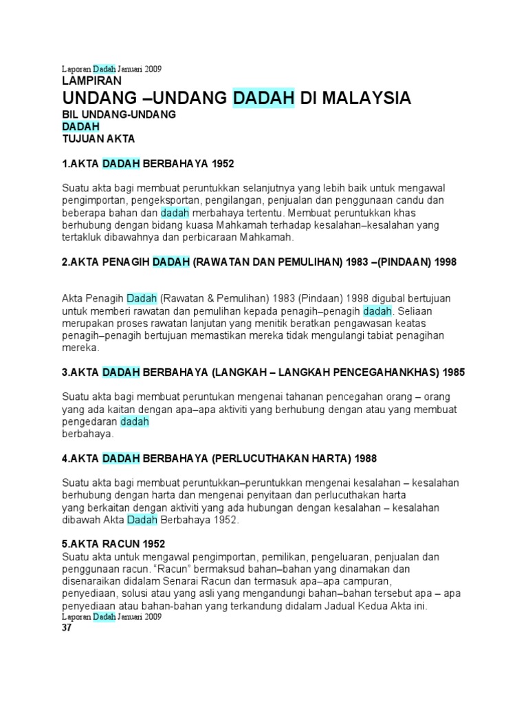 Akta Dadah Merbahaya | PDF