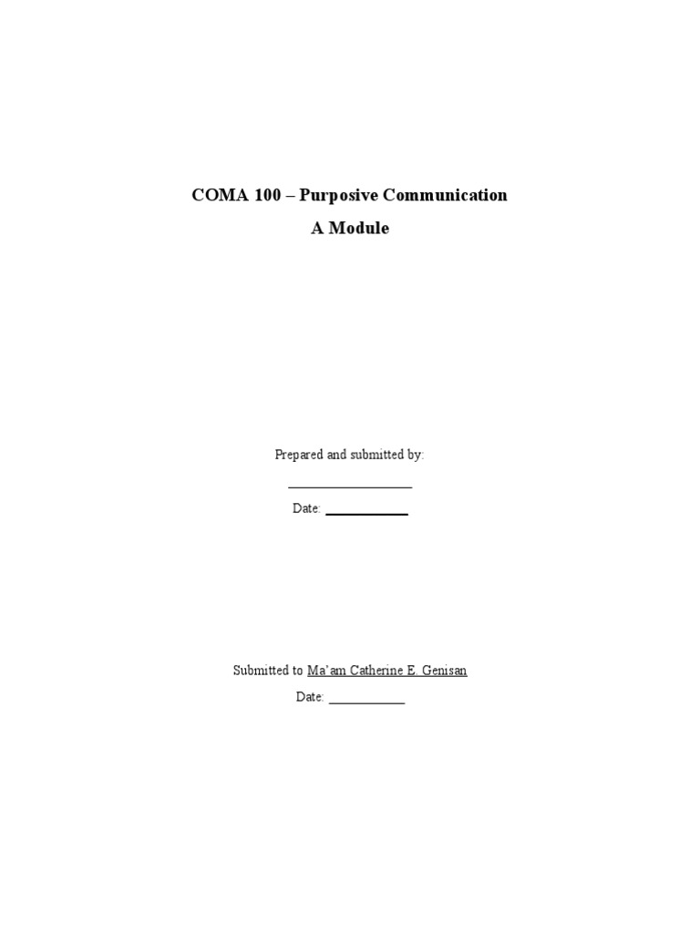 COMA 100 Communication Module | PDF | Communication | Nonverbal ...
