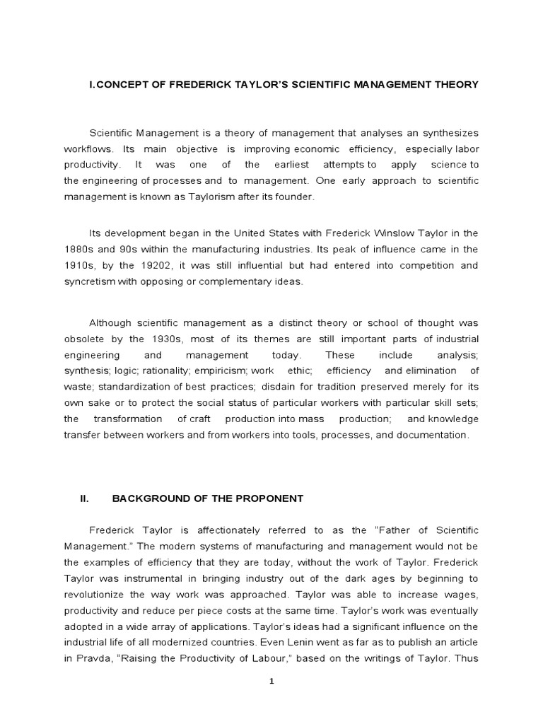 Concept of Frederick Taylor | PDF