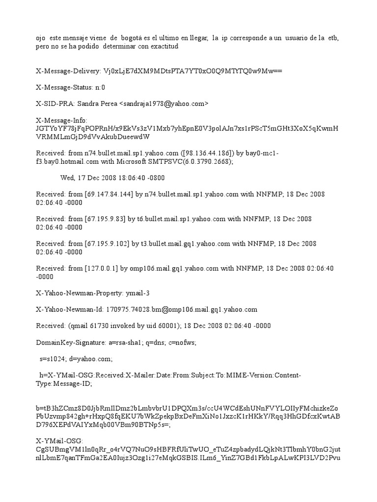 IP Address Analysis from Bogotá Email | PDF | Computing | Internet ...