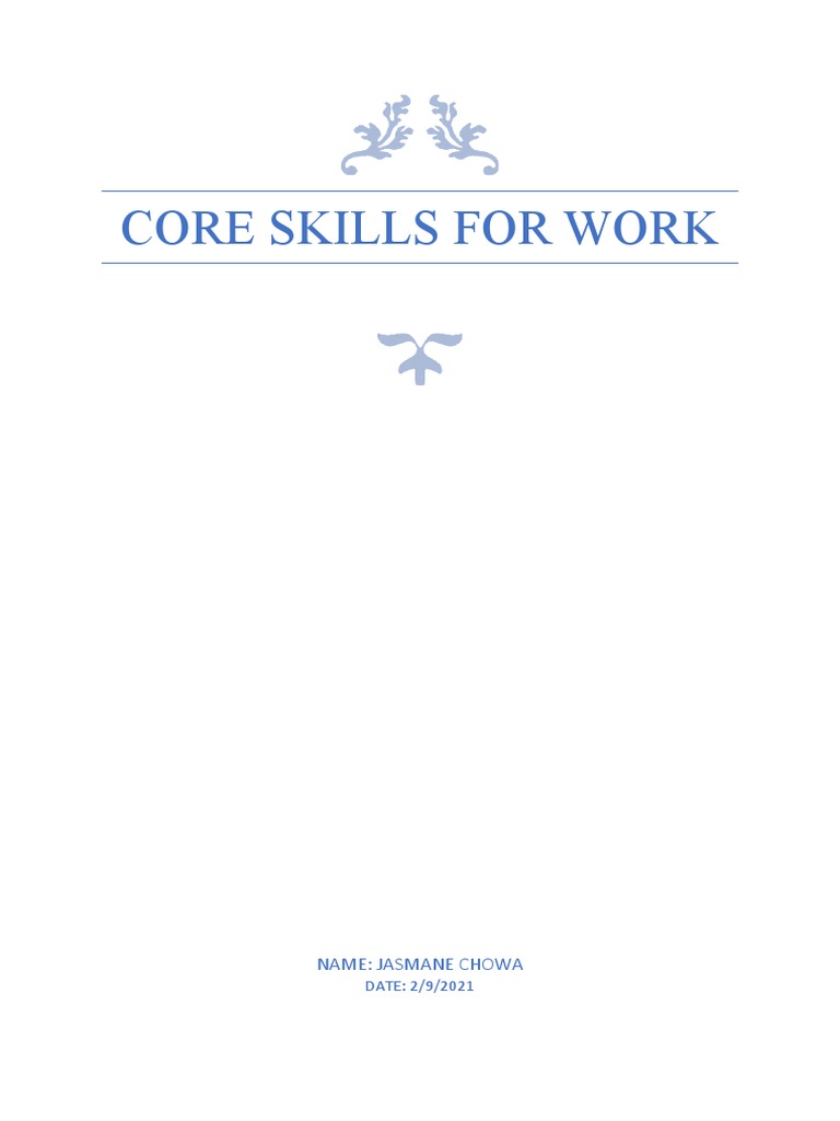 Assessment Task 8a - Core Skills For Work CSFW | PDF | Goal | Decision Making