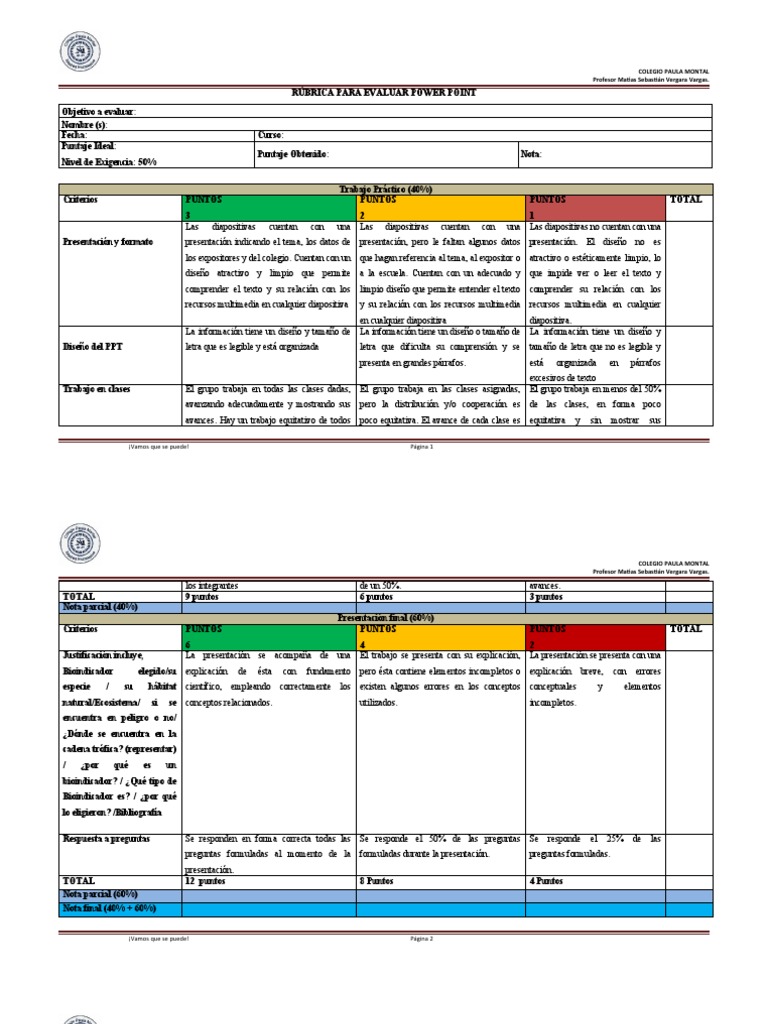 Rubrica POWERPOINT 2021 | PDF | Microsoft PowerPoint