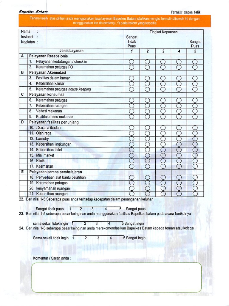 Form Evaluasi Penyelenggara | PDF