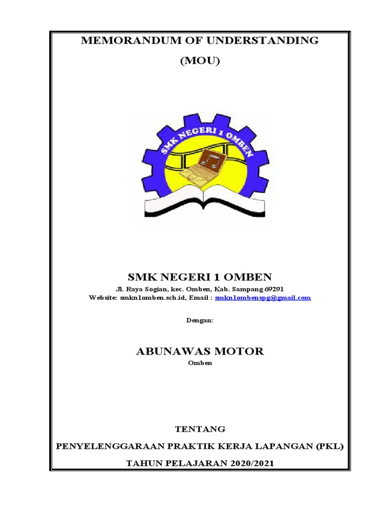 MoU PKL SMK Omben & Abunawas Motor | PDF