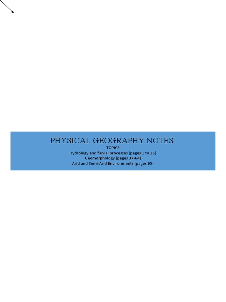 A Level Geography Notes | PDF | Groundwater | Drainage Basin