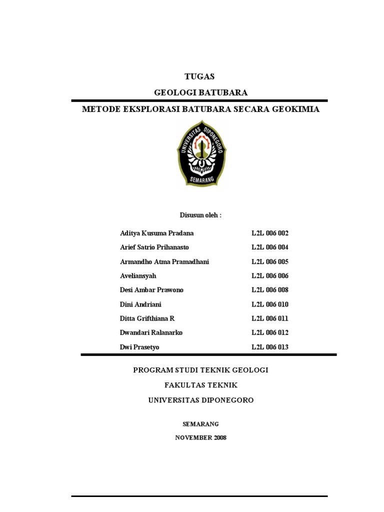 Metode Geokimia dalam Eksplorasi Batubara | PDF