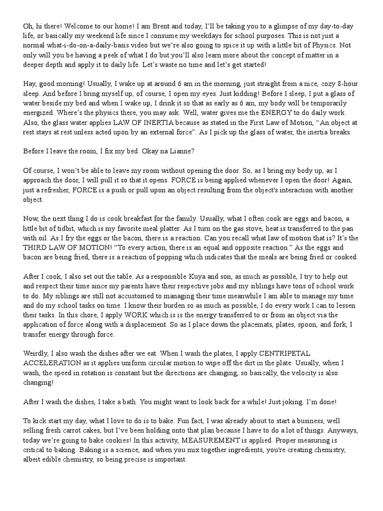 Physics Script | PDF | Force | Mass