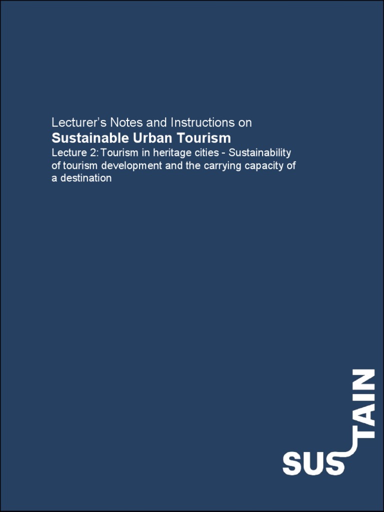 Sustainable Tourism in Cities Lecturer's Notes and Instructions ...