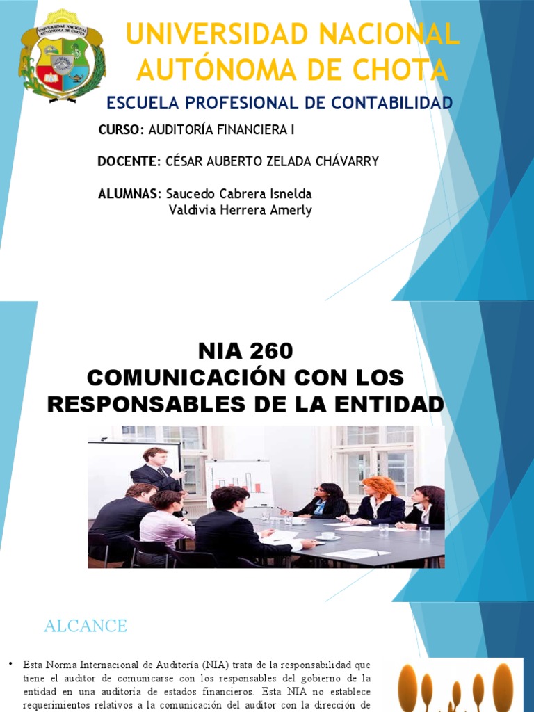 NIA 260 Exposición | PDF | Auditoría | Contralor