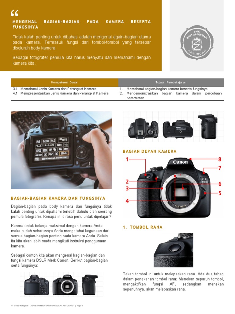 Panduan Bagian Kamera DSLR dan Fungsinya | PDF
