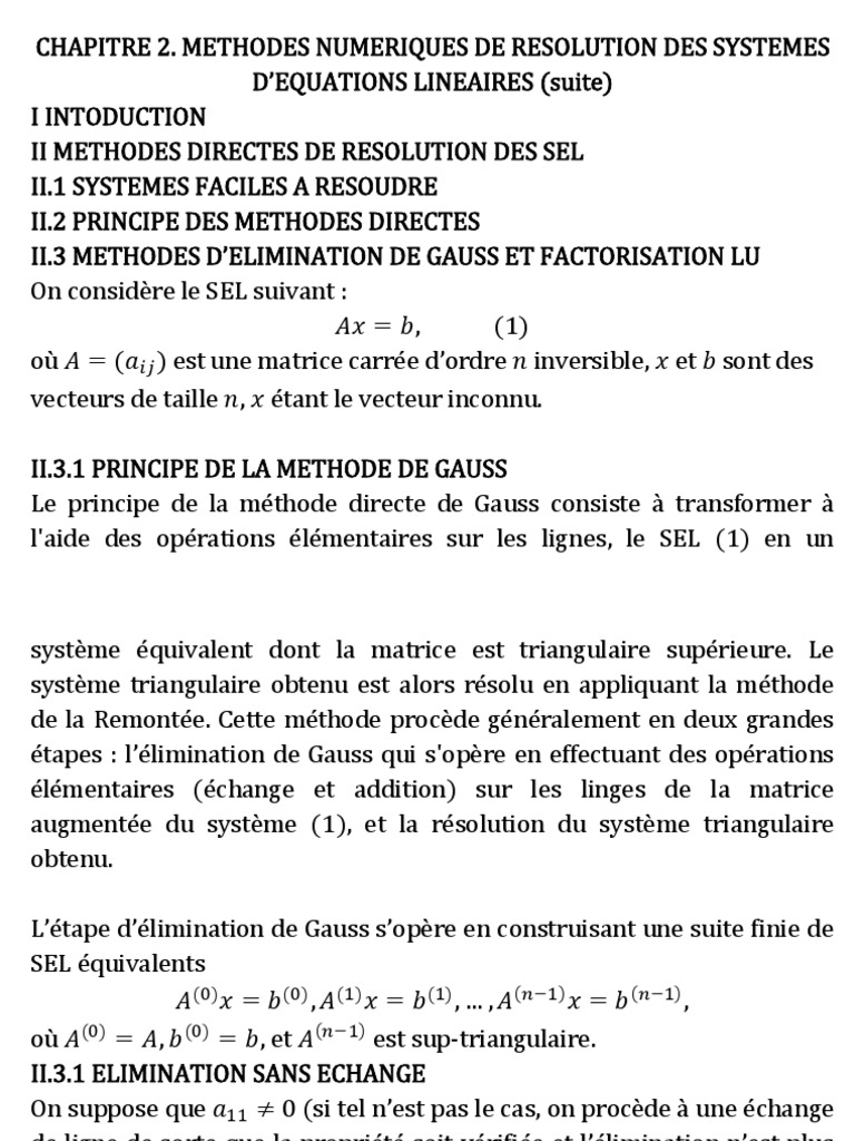 Méthode Num Suite | PDF | Matrice (Mathématiques) | Équations