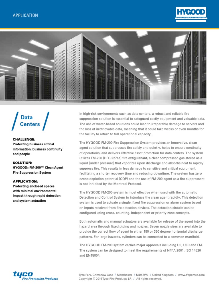 FM 200 Data Centre Application | PDF | Firefighting | Data Center
