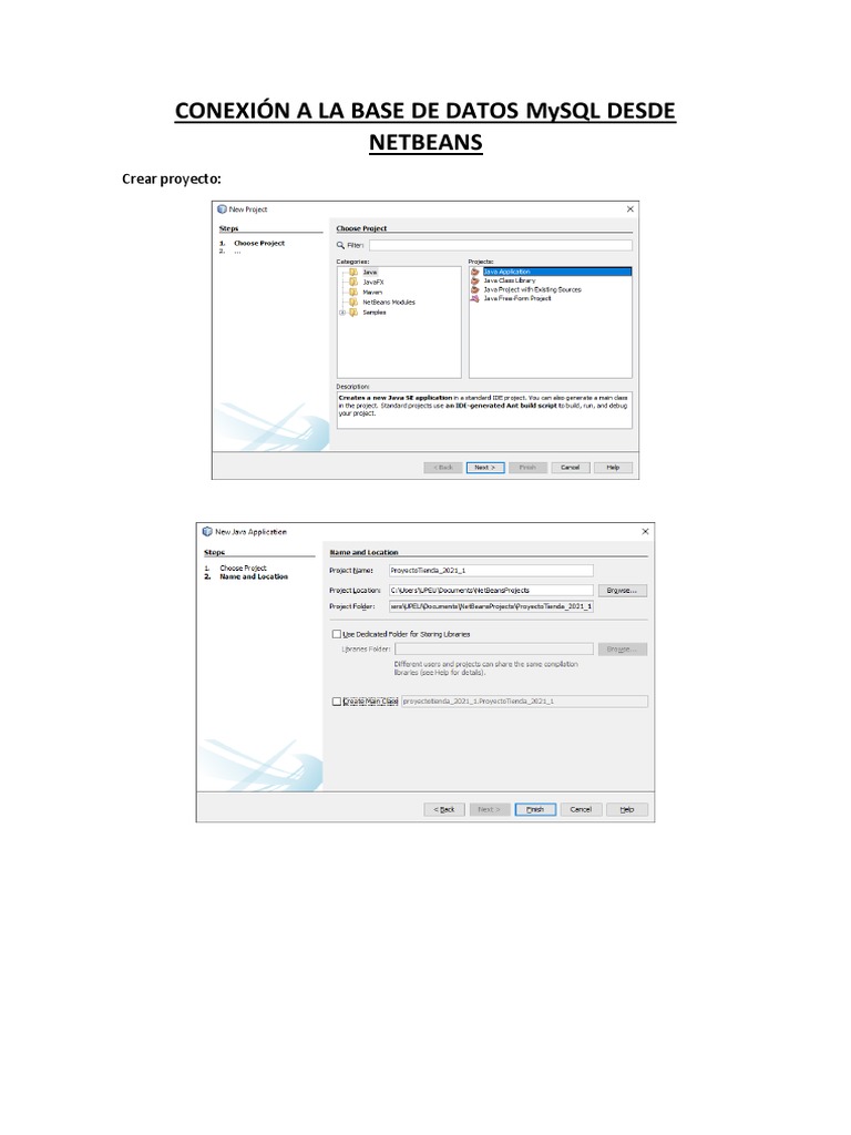 CONEXIÓN A LA BASE DE DATOS MySQL DESDE NETBEANS | PDF