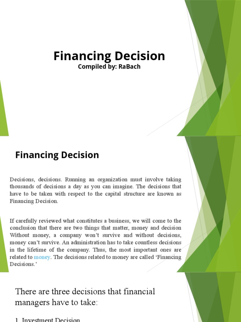 Understanding Financing Decisions | PDF | Dividend | Investing