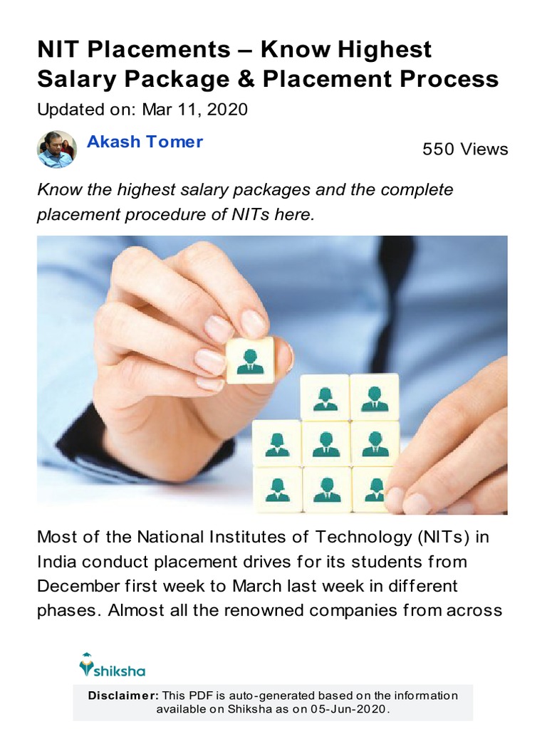 NIT Placements - Know Highest Salary Package & Placement Process | PDF ...
