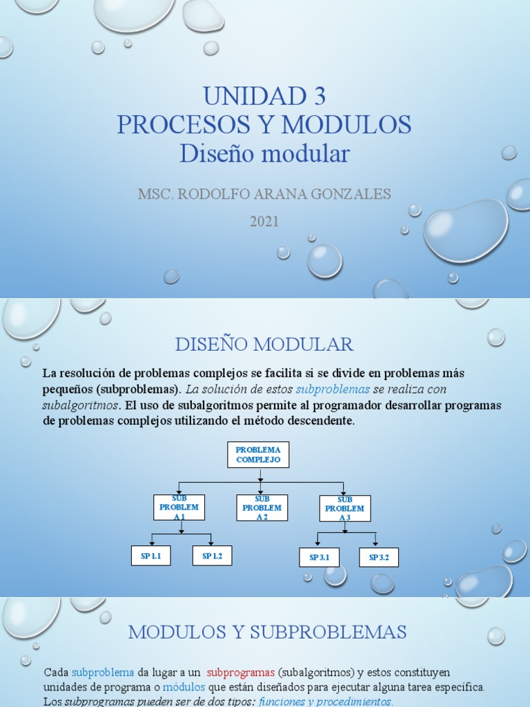 Diseño Modular Funciones | PDF | Función (Matemáticas) | Desarrollo de ...