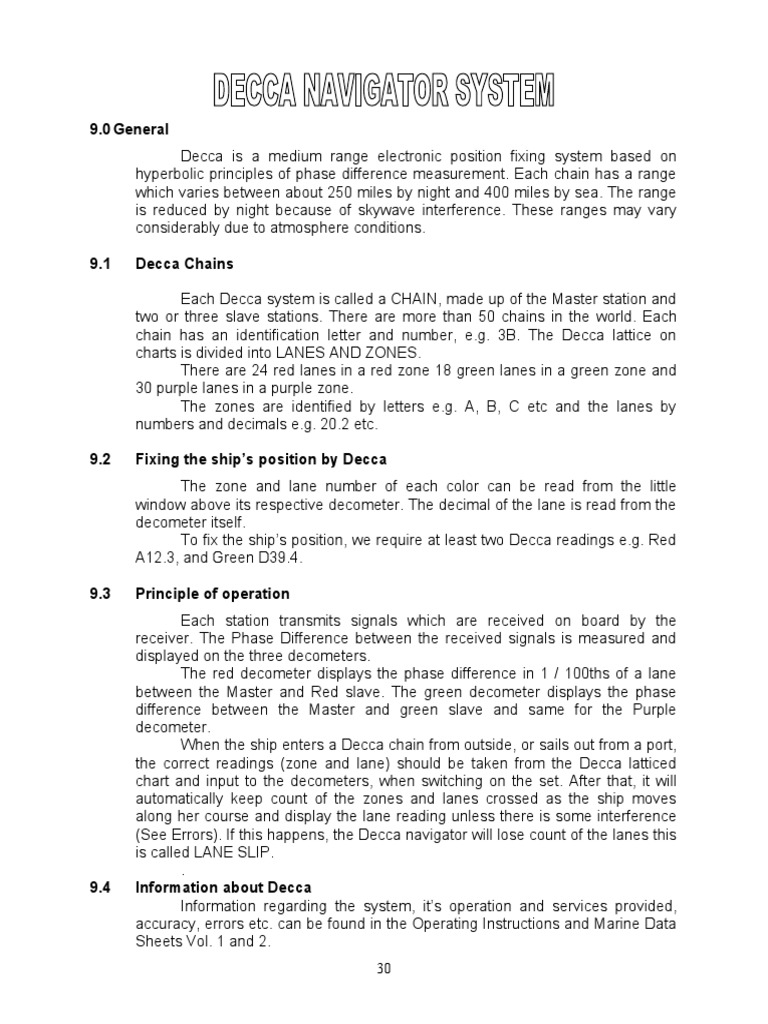 Decca Navigator System Page 30 To 40 | PDF | Navigation | Water Transport