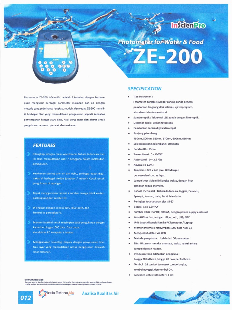 Photometer Ze-200 | PDF