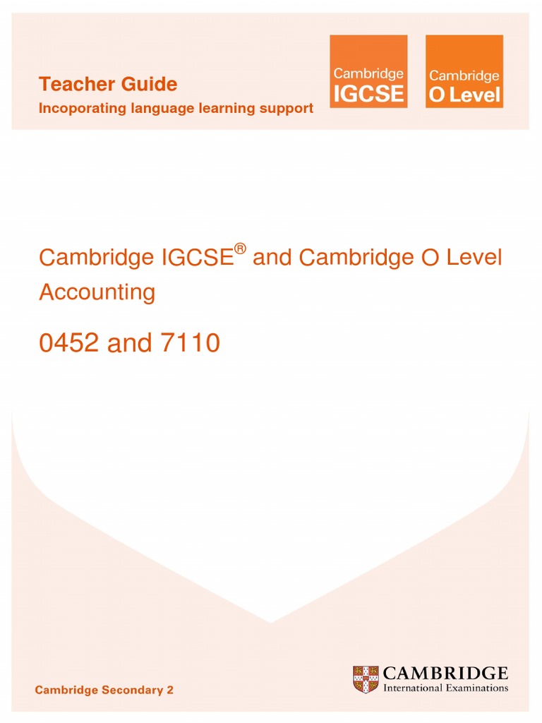 Cambridge IGCSE and Cambridge O Level Accounting: Teacher Guide | PDF ...