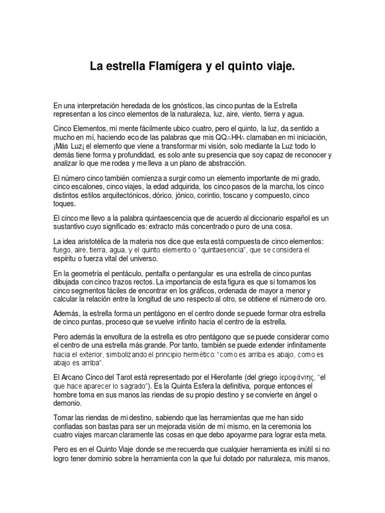 La Estrella Flamígera y sus Elementos | PDF