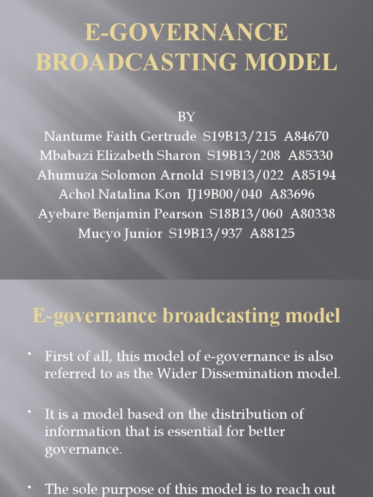 E-Governance Broadcasting Model. | PDF | Governance | E Government