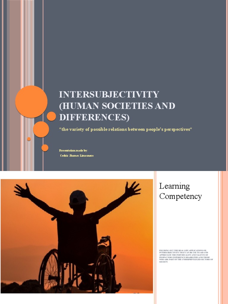 Intersubjectivity (Human Societies and Differences) : "The Variety of ...