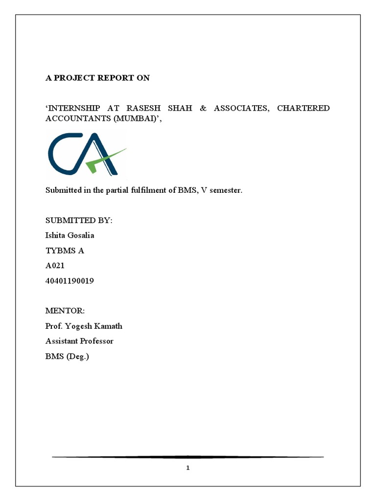 Internship Report | PDF | Accounting | Accountant