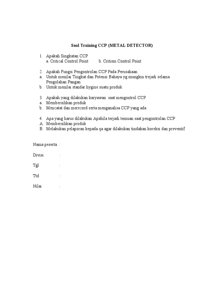 Soal Training CCP | PDF | Teknologi & Rekayasa