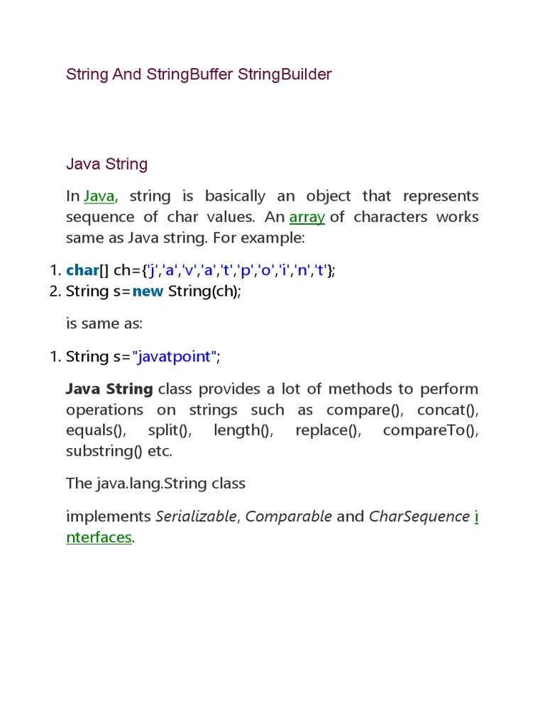 String Interface Package Exception | PDF | Class (Computer Programming) | Method (Computer ...