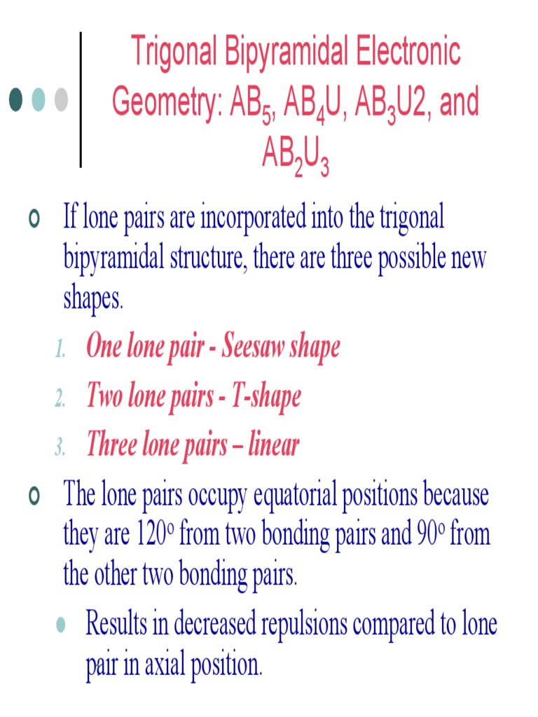 Trigonal Bipyramidal Electronic Geometry: AB, Ab U, Ab U2, and AB U ...