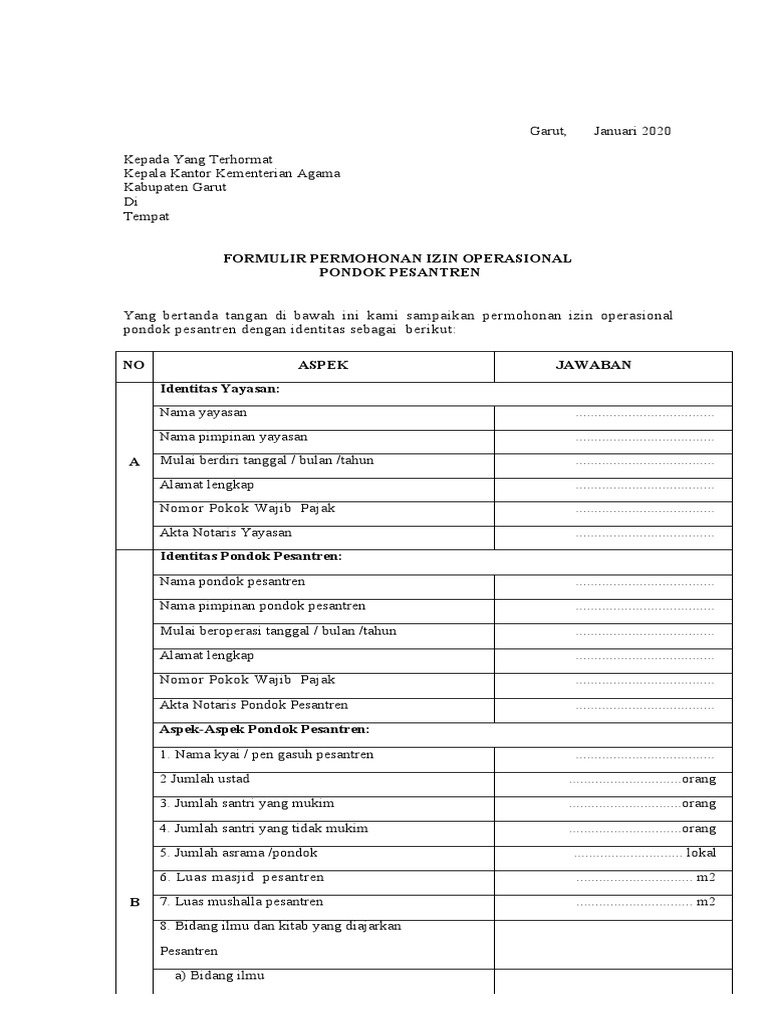 Formulir Isian | PDF