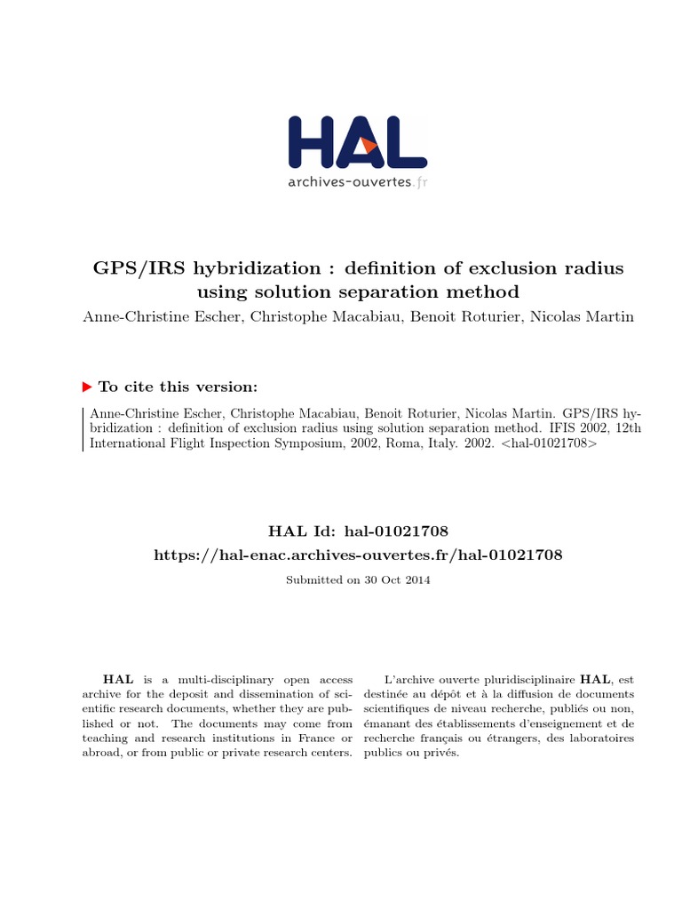 GPS/IRS Hybridization | PDF | Inertial Navigation System | Mathematics
