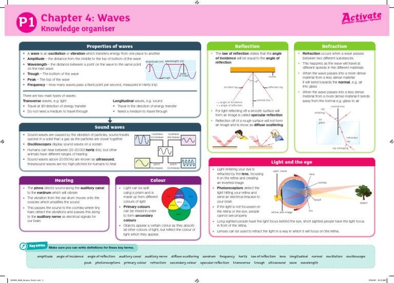 Chapter 4: Waves: Knowledge Organiser | PDF | Reflection (Physics) | Waves