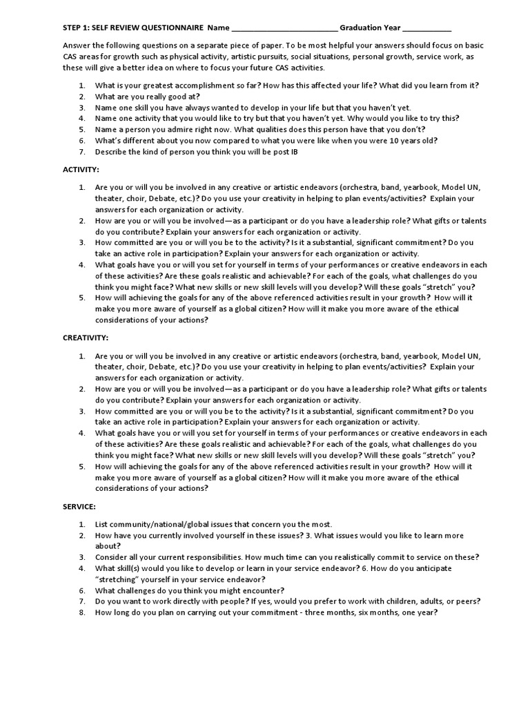 Cas Planning Form | PDF | Creativity | Learning
