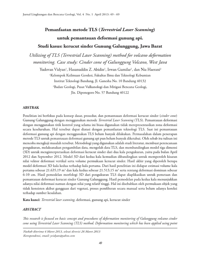 Pemanfaatan TLS Untuk Deformasi Gunung Api | PDF | Sains & Matematika