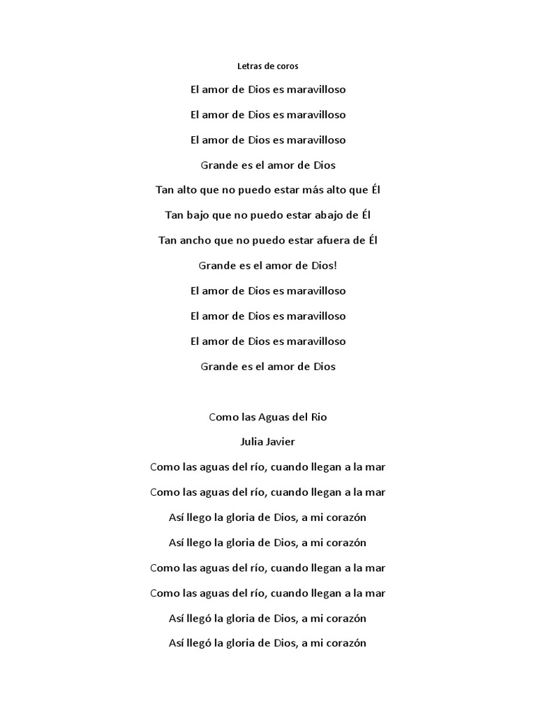 Letras de Coros | PDF