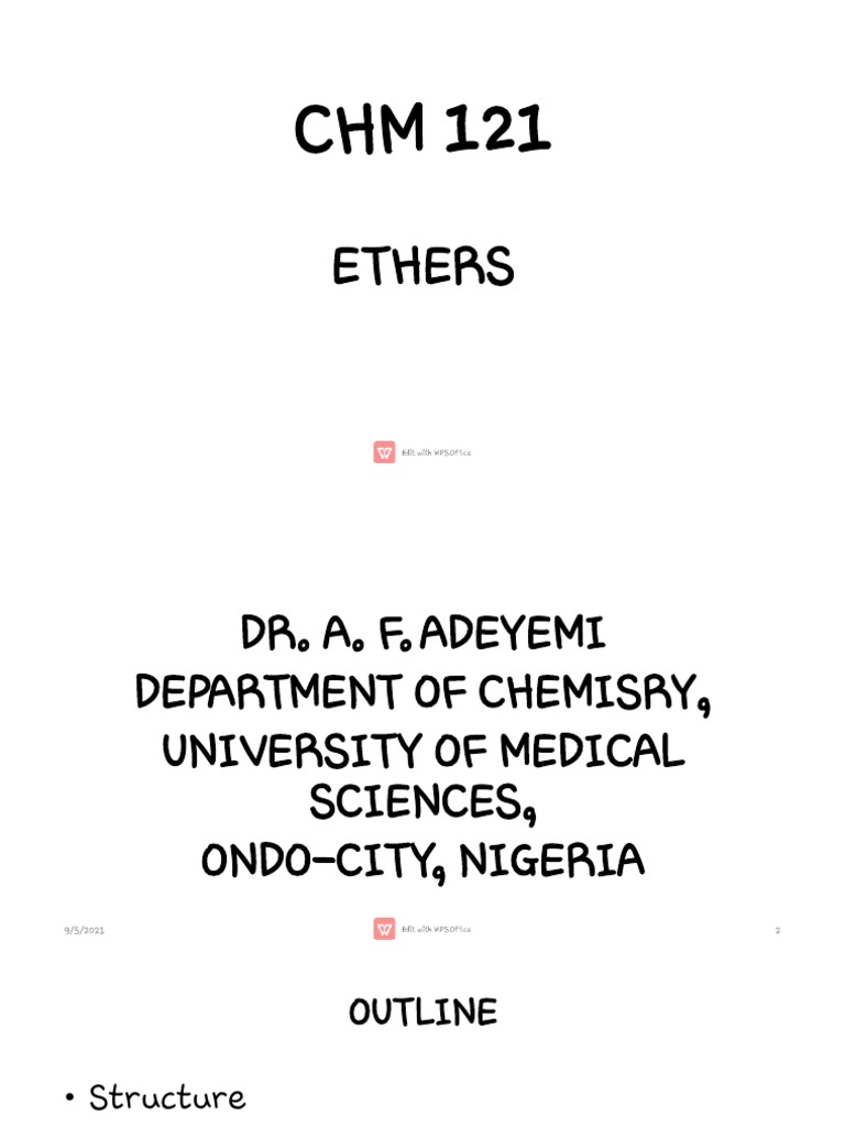 Ethers | PDF | Ether | Chemistry