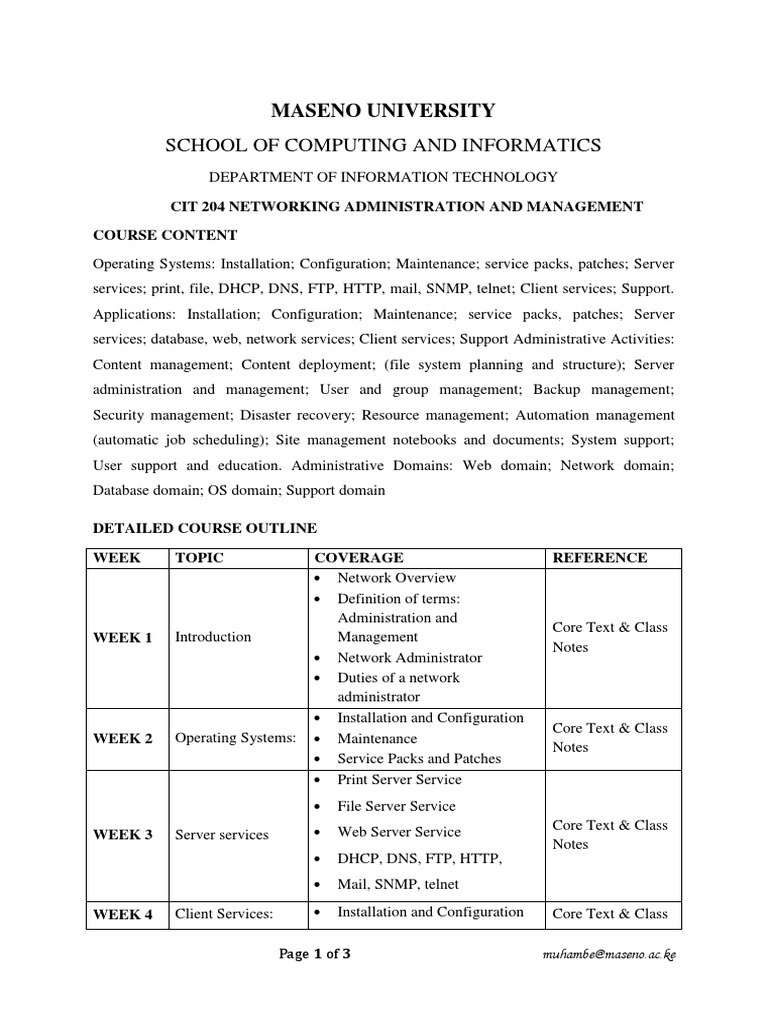 CIT 204 Networking Administration and Management CO | PDF | World Wide Web | Internet & Web