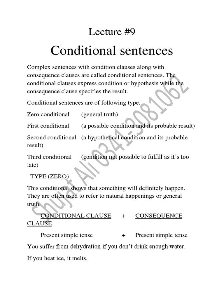 Understanding Conditional Sentences: A Comprehensive Breakdown of the ...