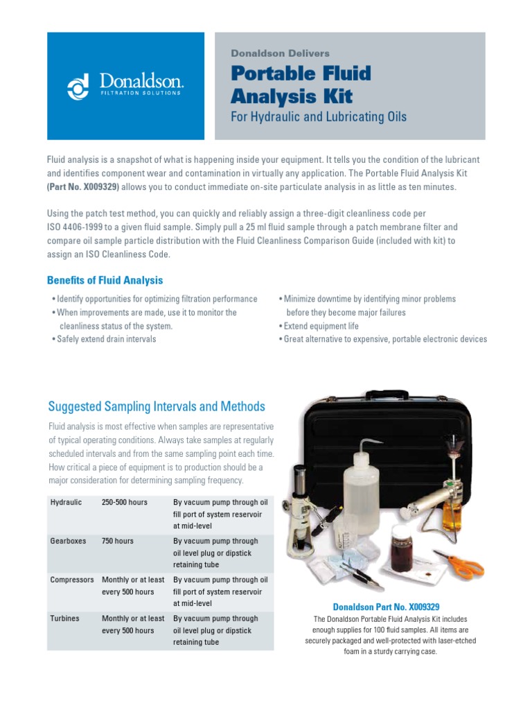Donaldson Kit Lube Oil Analysis | PDF | Filtration | Pump