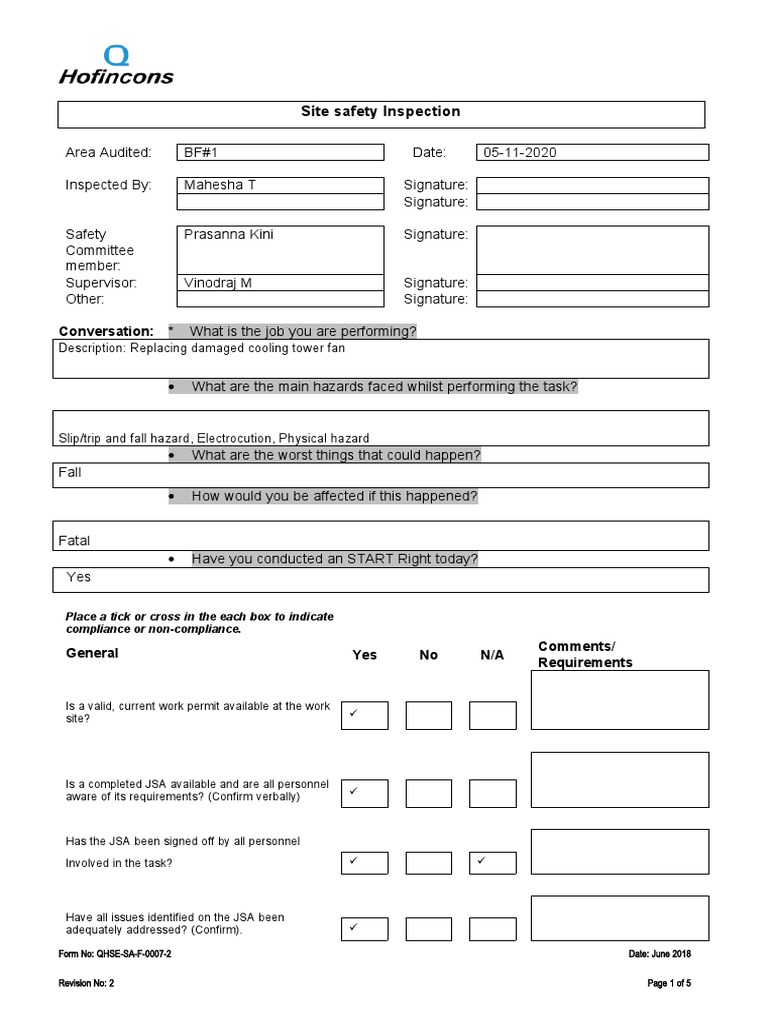 Workplace Audit Checklist 2019 | PDF | Personal Protective Equipment ...