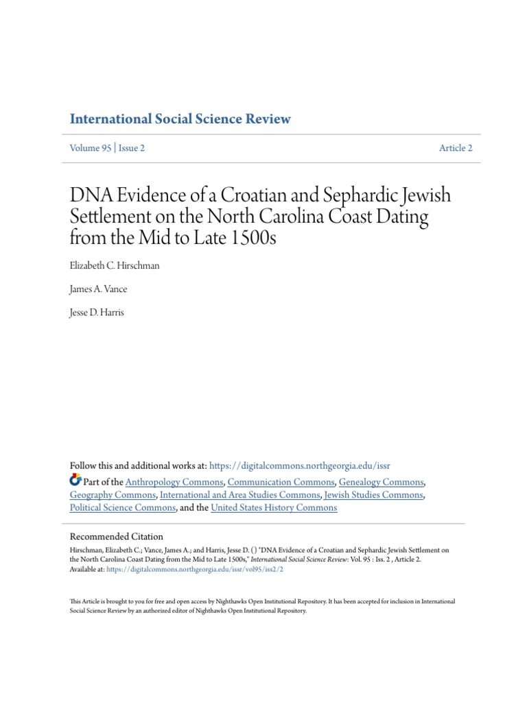 DNA Evidence of A Croatian and Sephardic Jewish Settlement On The North ...