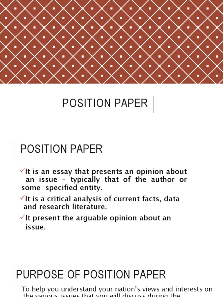 Position Paper | PDF | Evidence | Essays