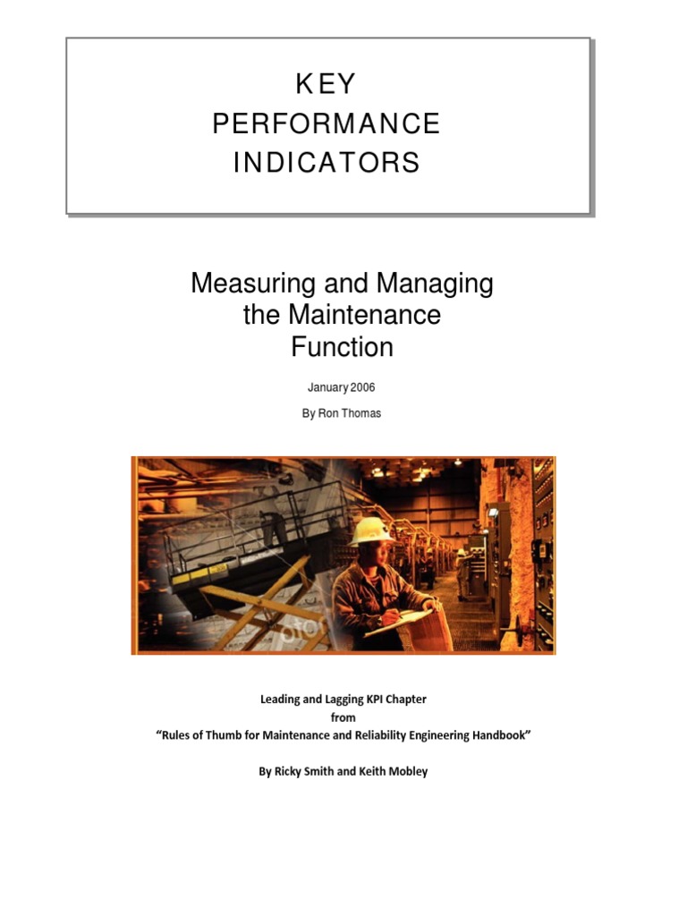 Leading And Lagging Maintenance Kpis Pdf Reliability Engineering