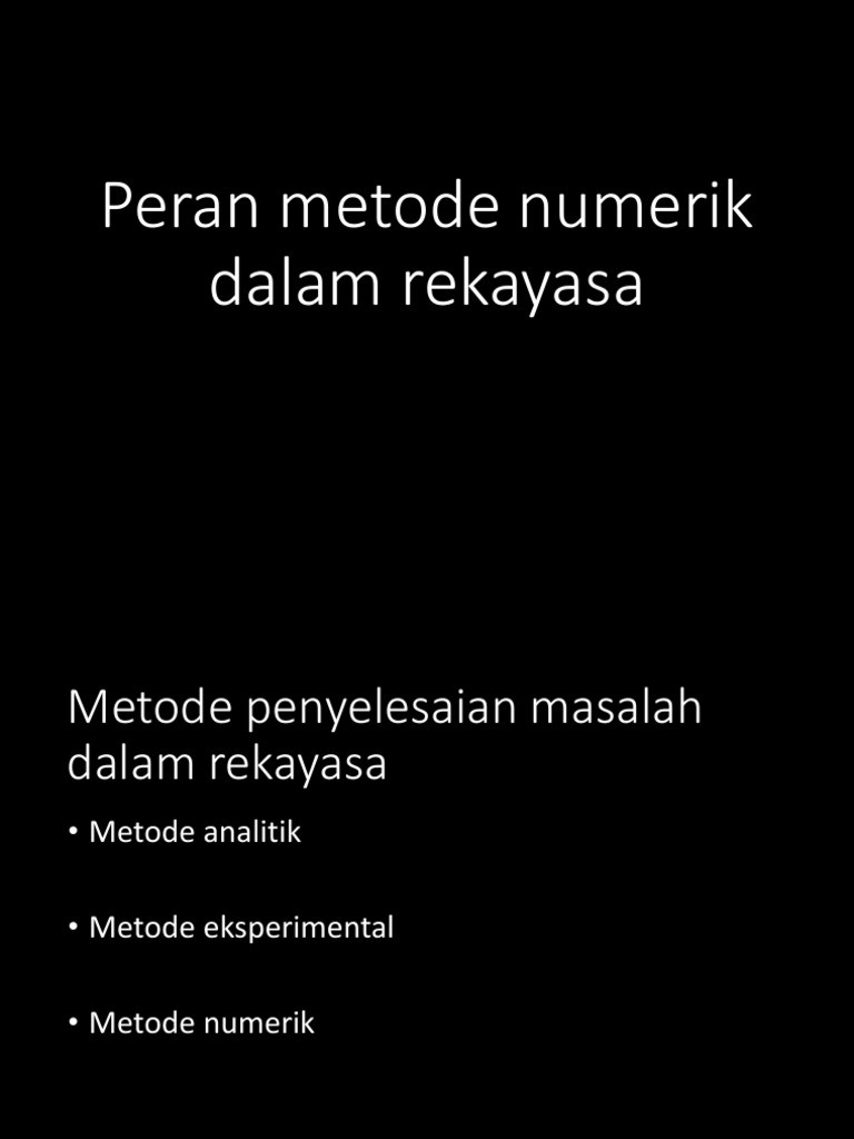 1 Peran Metode Numerik Dalam Rekayasa | PDF