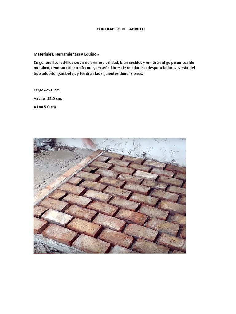 Contrapiso de Ladrillo | PDF