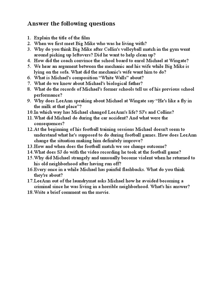 The Blind Side: Key Discussion Points | PDF