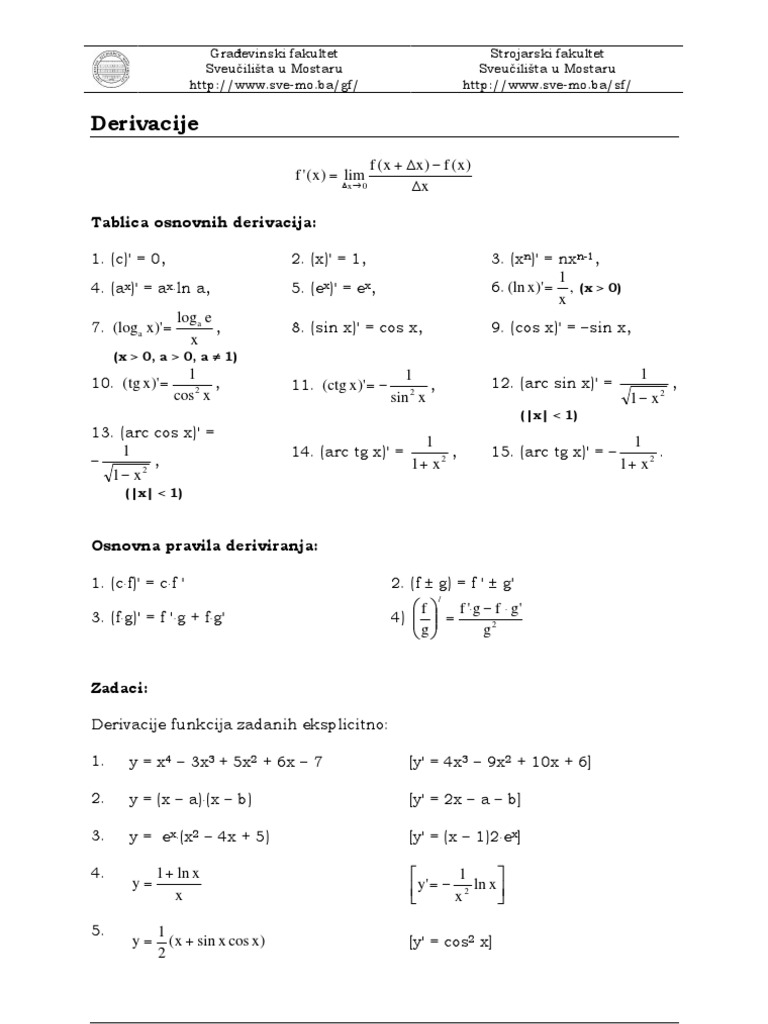Derivacije | PDF
